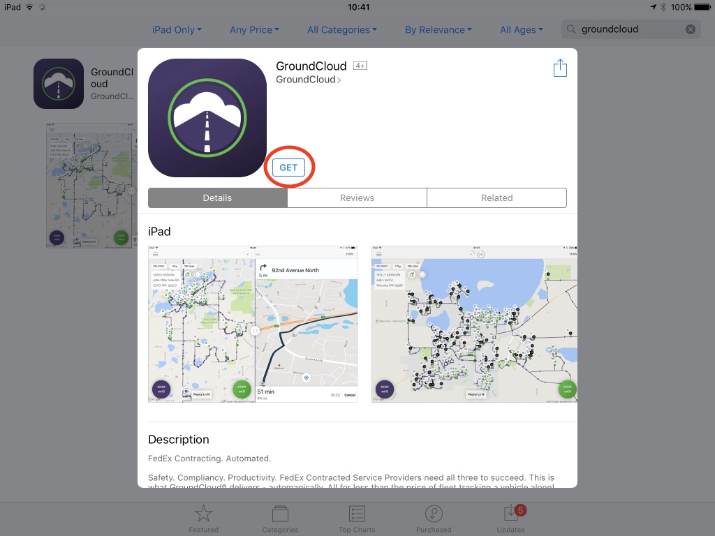Installing the iPad App for Drivers - GroundCloud